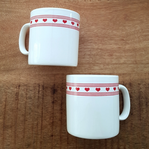 Vintage Kitchen | Set Of Two Vintage Heart Mugs | Poshmark
